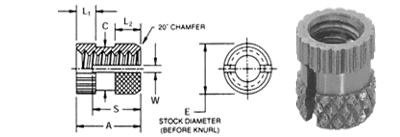 Post Molded Threaded Inserts (BPK) 1024 | Post Molded Threaded Inserts ...