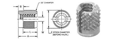 Post Molded Threaded Inserts (BPP) 632-2 | Post Molded Threaded Inserts ...